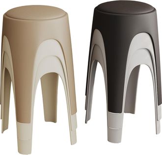 Generic 18.9Zoll stapelbare St&uuml;hle mit gepolsterten Sitzen, Runde Nesting Plastik f&uuml;r Flexible Klassenzimmer, Familie Versammlung, Langlebige R&uuml;ckenlose, Bunt