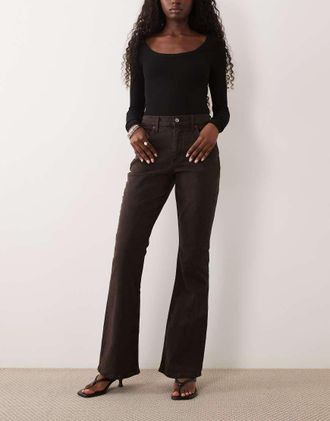Abercrombie & Fitch High-Rise Bootcut-Jeans in Braun