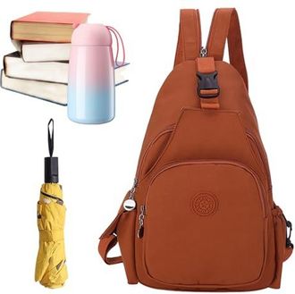 Generic Sac &agrave; dos imperm&eacute;able &agrave; bandouli&egrave;re - Sac de grande capacit&eacute;, sac &agrave; bandouli&egrave;re multi-poches avec sangle r&eacute;glable | Sac &agrave; dos l&eacute;ger pour voyage, rando