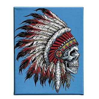 Homemania Skull-Art und Graffiti-Bild für Wohnzimmer, Schlafzimmer, mehrfarbig, 45 x 3 x 70 cm, HM20KNV45 x 70 - 34, Polyester, Holz