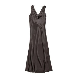 Acne Studios Femme, Robes, Noir, Taille: 38 FR Robe en Satin Gris avec Écharpe Intégrée