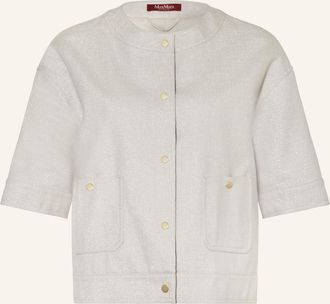 Max Mara Max Mara Studio Kastenjacke Agile Mit Leinen Und Glitzergarn silber