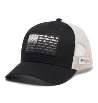 Columbia Unisex PFG Fischflagge Mesh Snap Back Hut, Schwarz/Dark Stone, Einheitsgr&ouml;&szlig;e, Schwarz/Dark Stone, Einheitsgre