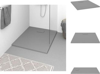 vidaXL Duschwannen - Living Duschwanne smc Grau 100x80 cm - Grau