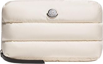 Moncler Moncler Caradoc Quilted Beauty Case, Women, White, Size: One Size