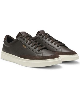 HUGO BOSS Sneaker Kieran Tenn aus Nappaleder mit Veloursakzenten in