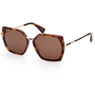 Max Mara MM0136 MILLER-5 Lunettes de soleil, Havana/Marron, 56 mm