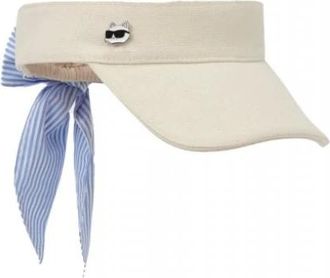 Karl Lagerfeld Femme, Accessoires, Beige, Taille: ONE Size Ikon Tie Visor
