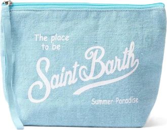 MC2 Saint Barth Femme, Sacs, Bleu, Taille: ONE Size Aline Pochette en Lin