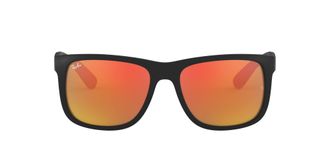 Ray-Ban Unisex Justin Sonnenbrille, Schwarz (Gestell: Schwarz, Gl&auml;ser: Rot Verspiegelt 622/6q), Medium (Herstellergr&ouml;&szlig;e: 51) EU