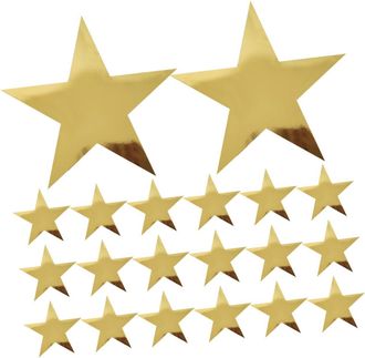 Valiclud 25 Stück Teiliges Goldene Papier Stern Dekoration Große Party Hochzeitswand Accessoires Leichte Stabile Stern Ausschnitte als Fotorequisiten und Festl