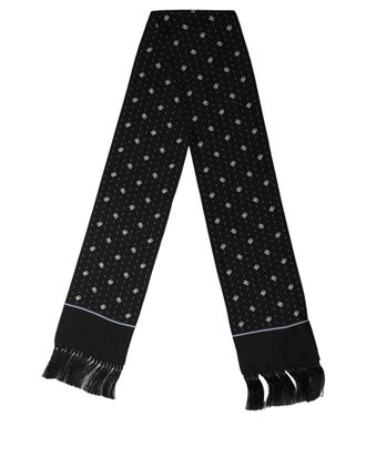 Dolce & Gabbana Silk Logo-Printed Scarf - Black