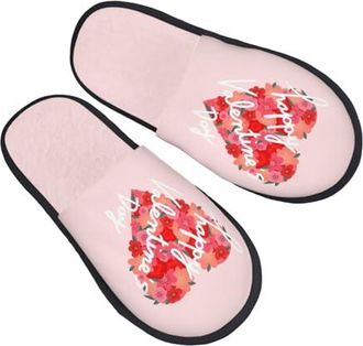 Generic Chaussons Maison Fleur De Coeur DAmour Heureux Doux Chaussons Confortable Pantoufles Pour La Maison Unisex DIntérieur L