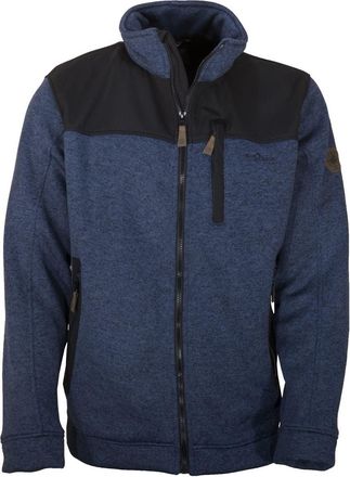Blue Wave Herren Fleecejacke Fabrizio - Strickjacke Fleece Jacke mit Softshell-Besatz in Marine Gr&ouml;&szlig;e XXL