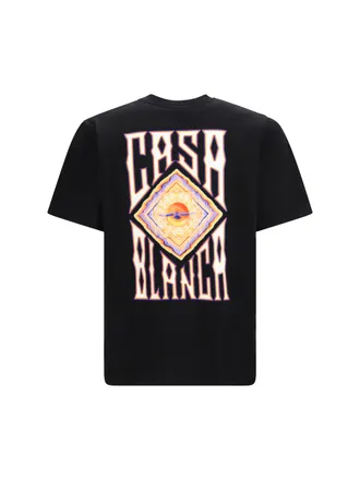 Casablanca Mens Hermons Mirage Print T-Shirt Black Cotton T-Shirts And Polos