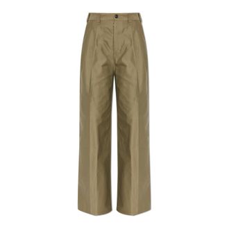 Maison Margiela Hoch taillierte Plissee-Hose - - Trousers - Damen - Gr&uuml;n - XS