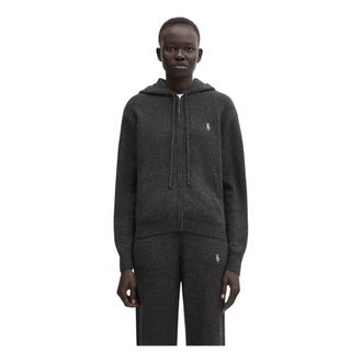 Sporty & Rich SRC Cashmere Zip Sweat &agrave; capuche - Femme - Sweatshirts et sweats &agrave; capuche - Gris - Taille: 40 FR