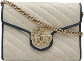 Gucci Pre-owned Sac pochette GG Marmont - Femme - Pre-owned - Beige - Taille: ONE Size