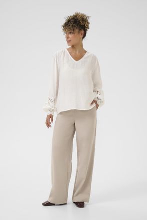 Cream Langarm-Bluse CRTina Relaxed fit white
