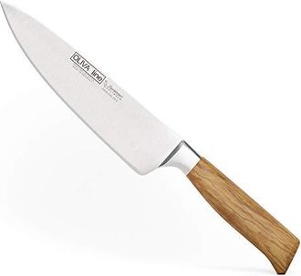 Burgvogel Kochmesser 20 cm geschmiedet Olivenholz, Oliva Line, rostfrei, deutsches K&uuml;chenmesser, hell, scharf, braun beige, 6860.926.20.0