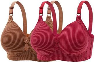 Generic Mark T Shirt Soutien pour femme Bretelles r&eacute;glables Couverture compl&egrave;te Soutien-gorge confortable sans armatures Soutien-gorge sans armatures, Rouge p