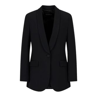Emporio Armani Femme, Vestes, Noir, Taille: 38 FR Blazer en satin Envers