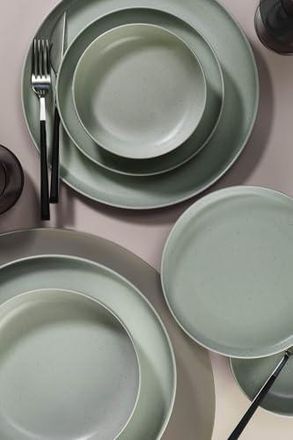 Hermia Elegant 16-Piece Dinner Set, 100% Porcelain | Includes Service Plates, Bowls & Dessert Plates | Dishwasher & Microwave Safe | Perfect for Any Occasion