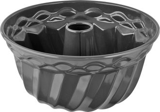 Dr. Oetker Gugelhupfform Ø 22 cm EXCLUSIVE, traditionelle Backform für köstlichen Gugelhupf, Kuchenform mit Emaille-Versiegelung (Farbe: Grau-Braun/Crème), Menge