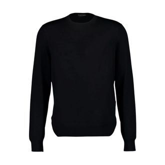 Tom Ford Feinstrick-Wollpullover mit Rundhalsausschnitt - - Knitwear - Herren - Schwarzk - XL