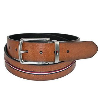 Tommy Hilfiger Ceinture réversible en jean avec ceinture pour homme 32 Tan/Noir