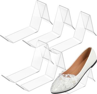 Lurrose 6 St&uuml;ck Teiliges Acryl Schuhregal Transparent Stabiler Schuhst&auml;nder f&uuml;r Kleine Schuhe f&uuml;r Laden Schrank und Schuhaufbewahrung Einfach zu Reinigen Plat