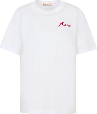 Marni Femme, Tops, Noir, Taille: 38 FR T-shirt logo floccato