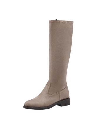 Tamaris Damen Langschaft-Stiefel Vegan Blockabsatz; TAUPE/beige; 37 EU
