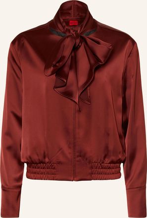 HUGO BOSS Hugo Satinblouson Asensam Mit Abnehmbarer Schluppe braun