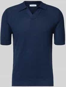 Gran Sasso Slim Fit Poloshirt mit V-Ausschnitt