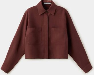 Mango Surchemise Lyocell poches orange br&ucirc;l&eacute; - Femme - XS - MANGO