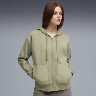 Puma HER Relaxed Kapuzenjacke Damen, Kleidung, Gr&uuml;n, S