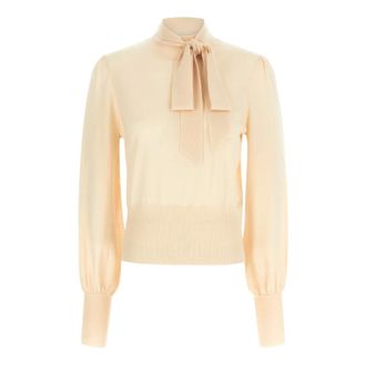 Zimmermann Femme, Pulls, Beige, Taille: 38 FR Pull à Lavallière