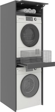 Xora Waschmaschinenschrank, Anthrazit, Holzwerkstoff, 67.5x210x67.5 cm, Waschk&uuml;che, Waschmaschinenschrank