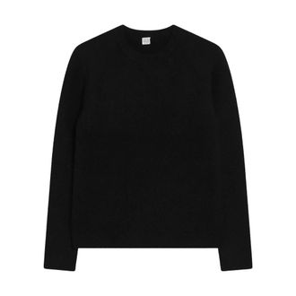 Toteme Strukturierter Rundhals-Strickpullover - - Knitwear - Damen - Schwarzk - S