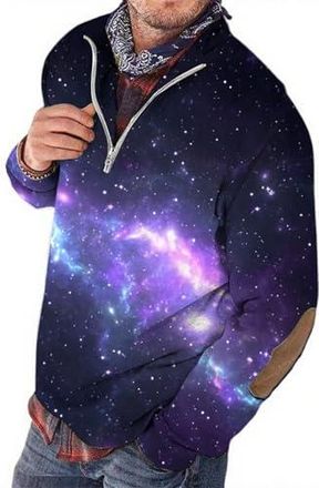 Generic DENGJIAMY Pull tr&egrave;fle pour homme amusant St Patrick imprim&eacute; chemise &agrave; manches longues col vintage hauts vacances St Pattys Day Tee, Noir, XXL