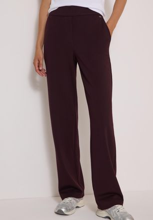 Cecil Stoffhose CECIL, Damen, Gr. XXL, L&auml;nge 32, braun (berry rot), Jersey, 61% Viskose, 32% Polyamid, 7% Elasthan, unifarben, loose fit lang, Hosen Stoffho