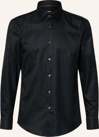 HUGO BOSS Hemd Hank Slim Fit schwarz