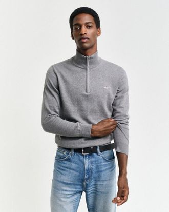 GANT Troyer CLASSIC COTTON HALF ZIP mit gerippten Details
