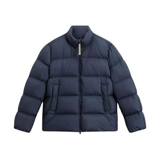 Woolrich Homme, Vestes, Bleu, Taille: L Microfiber Down Jacket