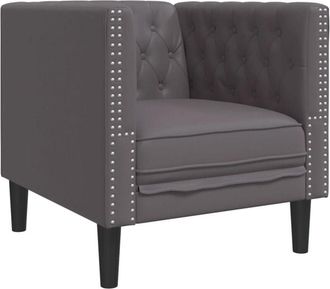 vidaXL Chesterfield-Sessel Grau Kunstleder Vidaxl