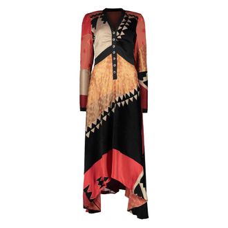 Etro Seidenmix Maxikleid mit Kontrastdetails - - Dresses - Damen - Mehrfarbig - XS