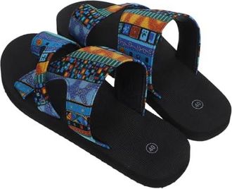 Frcolor Sandales Plates Boho pour Femmes avec Semelle Épaisse Antidérapante Design Élastique Slip Respirant Chaussures Légères et Confortables pour Plage et S