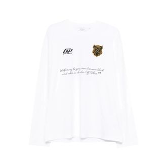 Off-white Homme, Tops, Blanc, Taille: L Logo Patch Crew Neck Long Sleeve