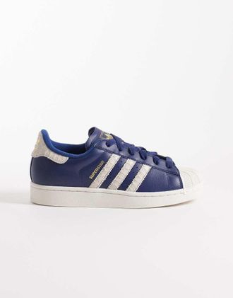 adidas Originals Superstar II - Baskets effet croco - Bleu marine